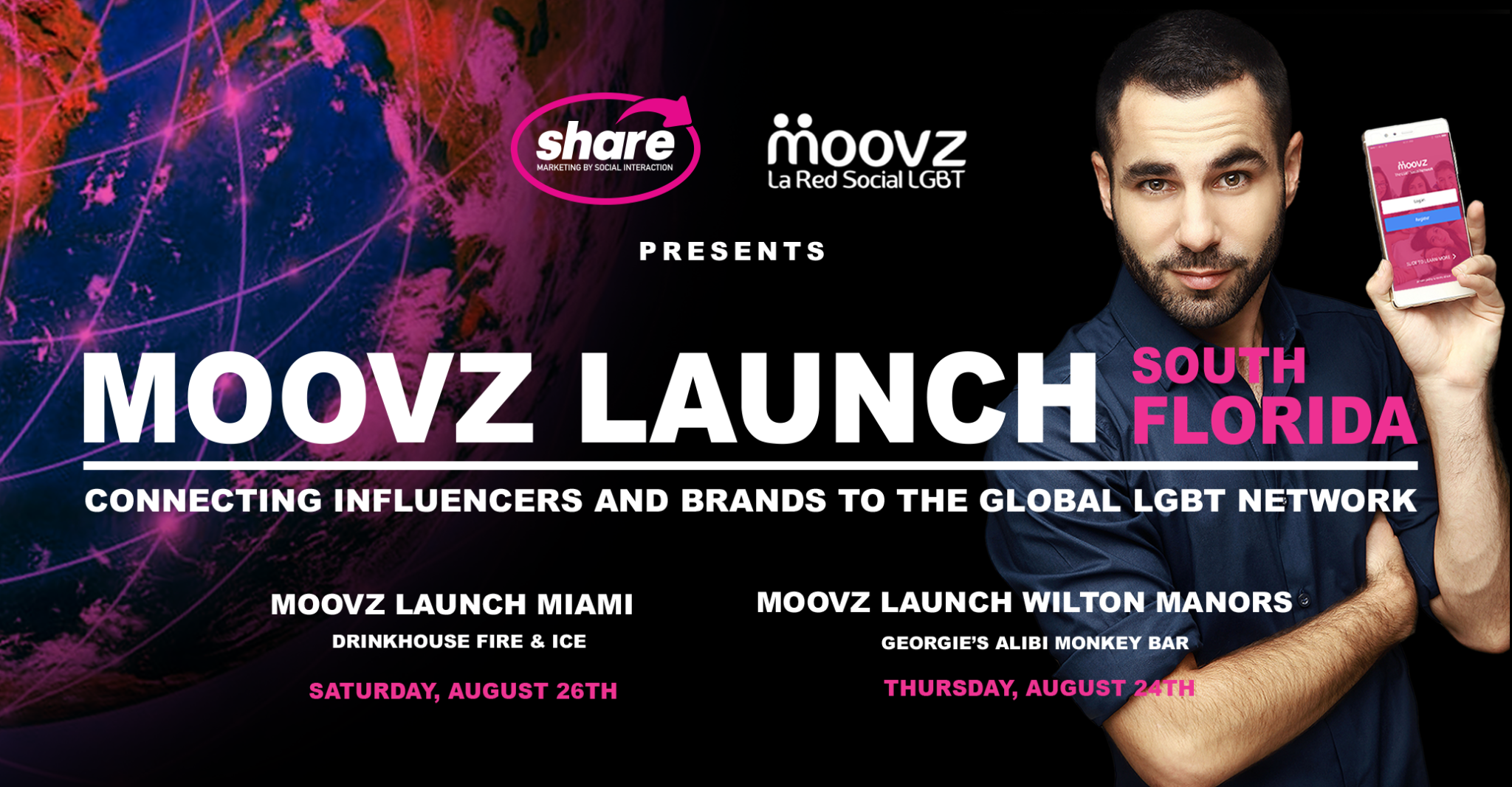 Share Media LGBT Target Marketing in partnership with Moovz App